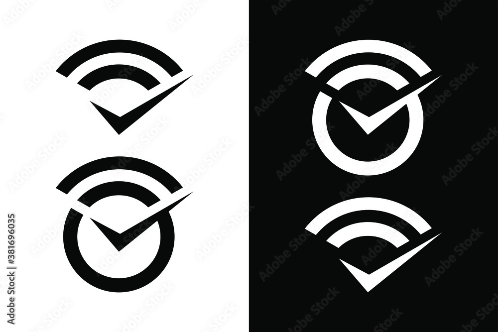 Circle check with signal concept. Very suitable in various business ...