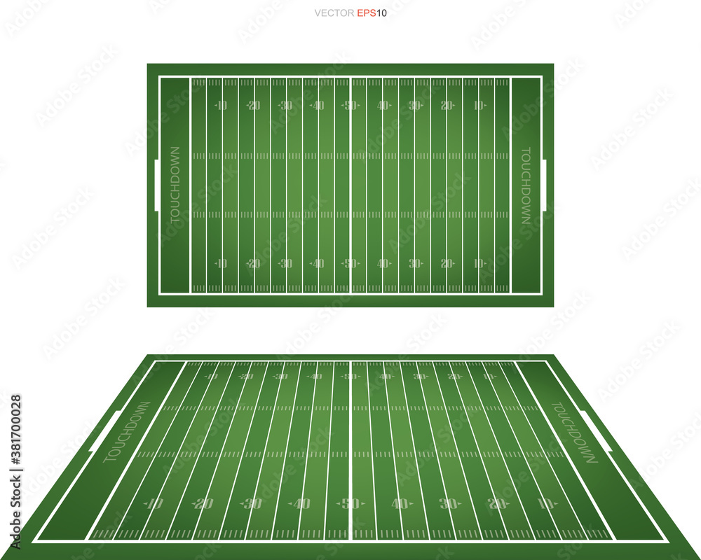 American football field with line pattern area for background ...