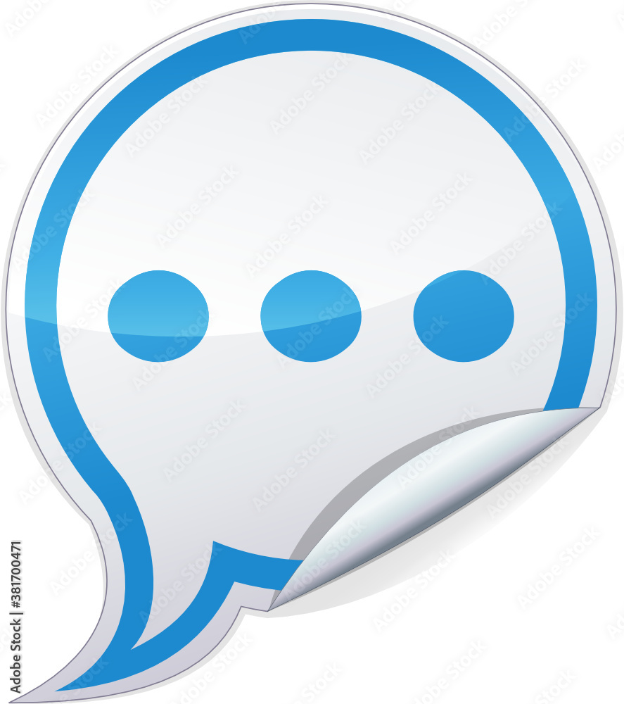 Sticker bulle de dialogue de communication avec contour Stock Vector ...