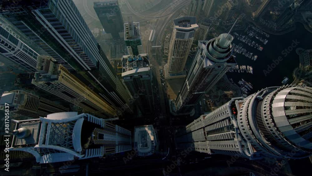 A breathtaking birds-eye view of the Princess Tower slowly revealing ...