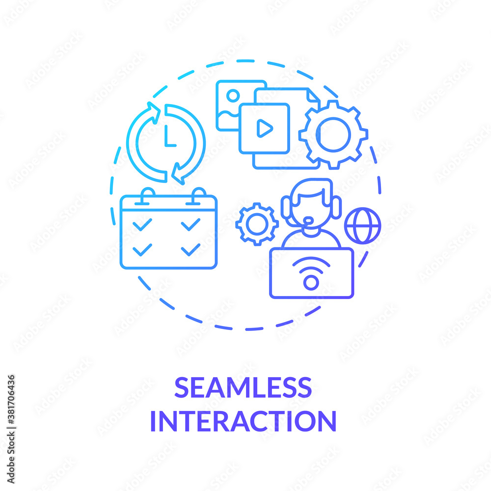 Seamless interaction concept icon. App feature idea thin line ...