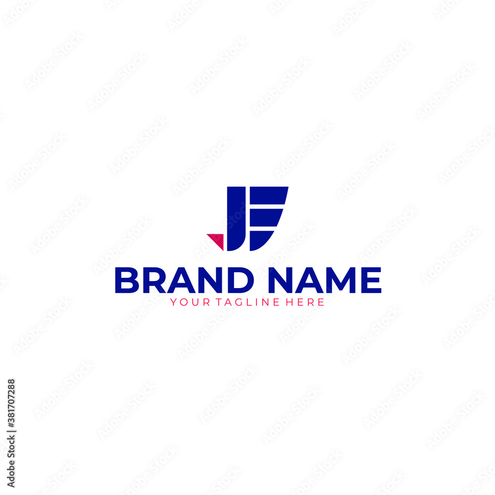 J E logo Blue and Pink logo Design template Stock Vector | Adobe Stock