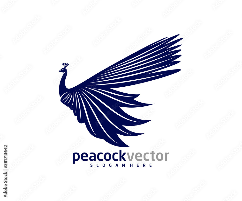 Peacock Logo Design Vector Template Peacock Bird Illustration Stock