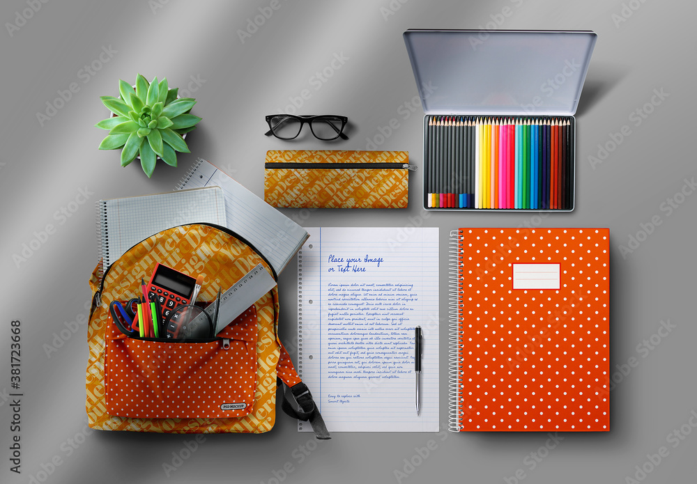 Back to School Mockup Scene Stock Template | Adobe Stock