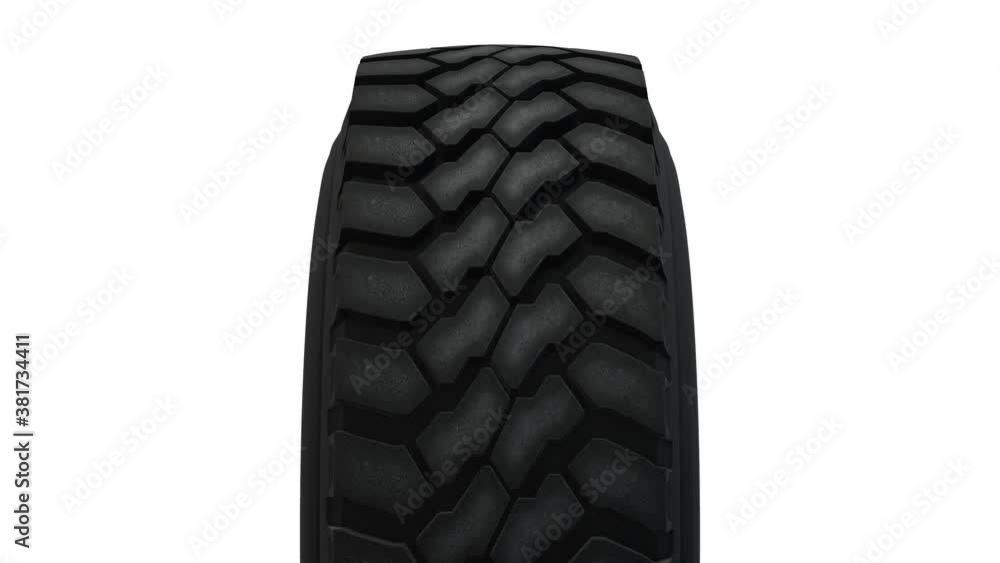 New car tire wheel rotation animation at white background. Wheel ...