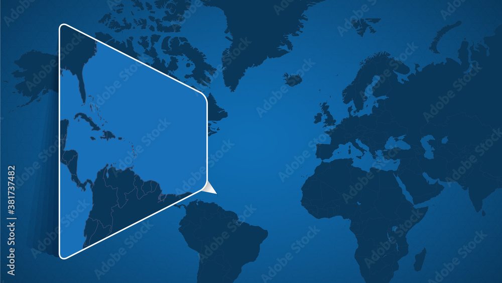 Location of Dominica on the World Map with Enlarged Map of Dominica ...