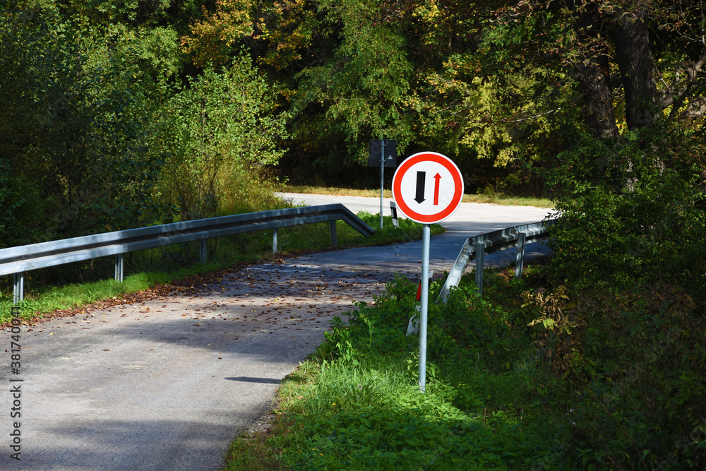 Road sign that shows right of way Stock Photo | Adobe Stock