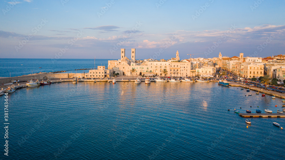 Beautiful panoramic aerial view photo from flying drone on Molfetta ...