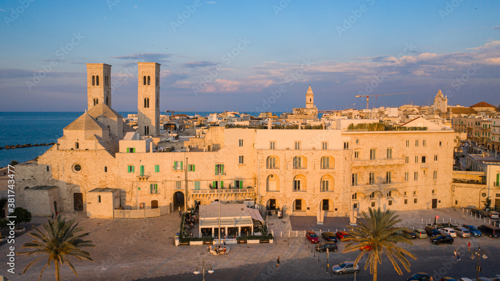 Beautiful panoramic aerial view photo from flying drone on Molfetta ...