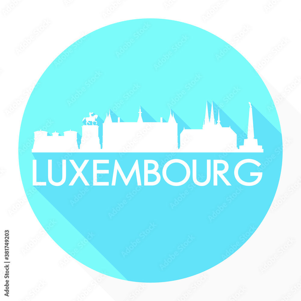 Luxembourg Flat Icon. Skyline Silhouette Design. City Vector Art Famous ...