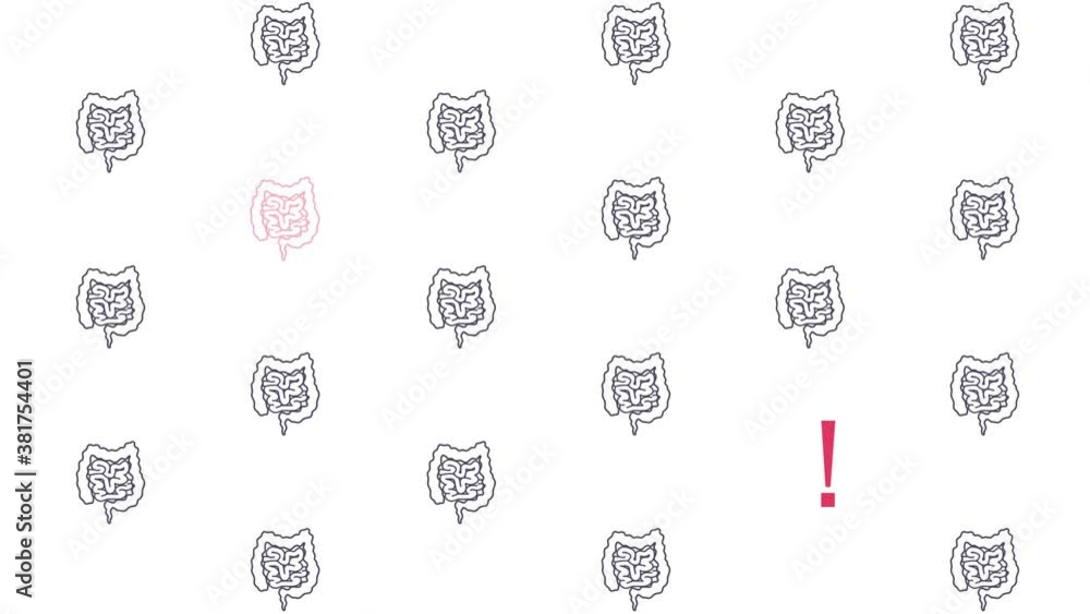 Crohns disease awareness animation. Medical diagnostic checkup. Pattern ...