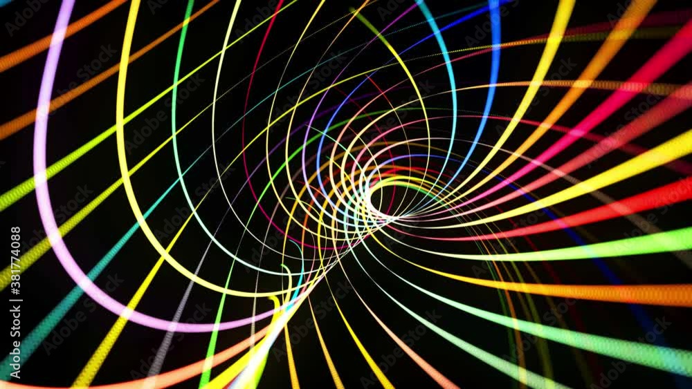 abstract looped background in 4k with multicolor light streaks, light ...