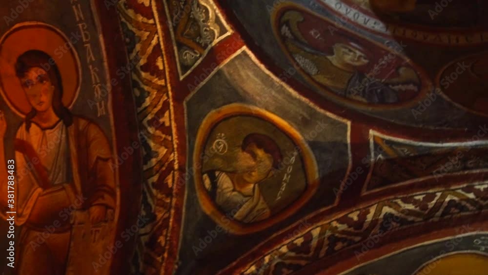 Jesus Christ Cave cathedral religious christian mural art in Goreme ...