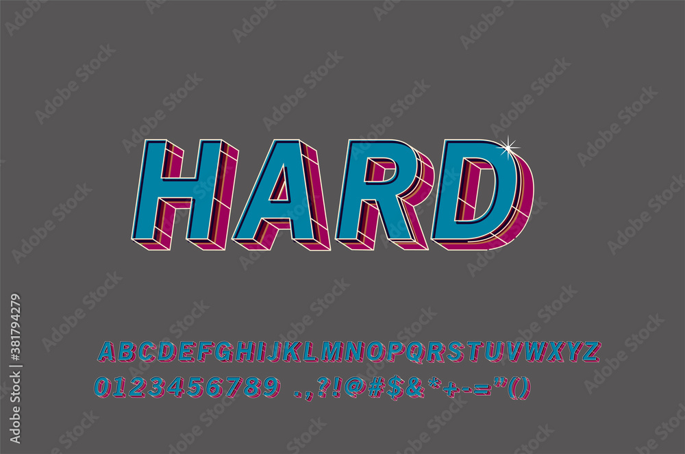 Bold style font design, alphabet letters and numbers, classic and retro ...