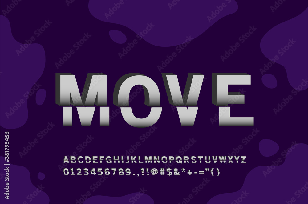 Modern Bold Font Effect with modern style futuristic alphabet design ...