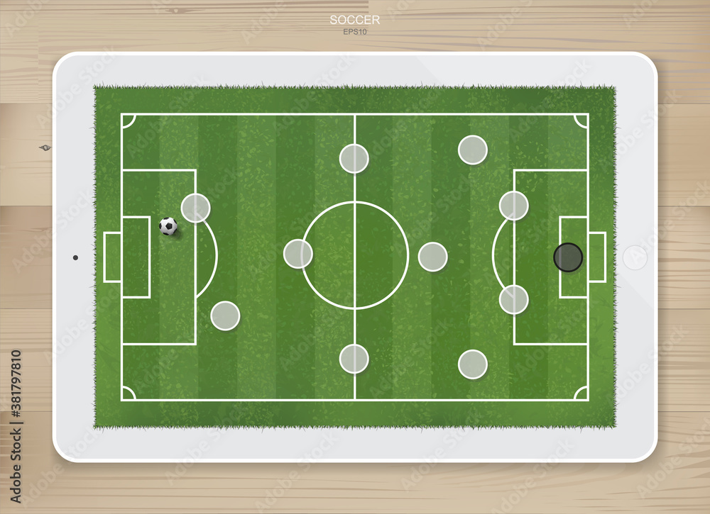 Soccer football game formation tactics on touch screen tablet ...
