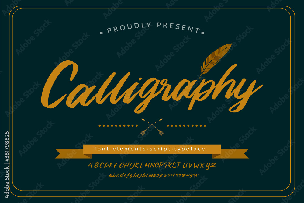Handwritten lettering vector font alphabet lowercase and uppercase ...