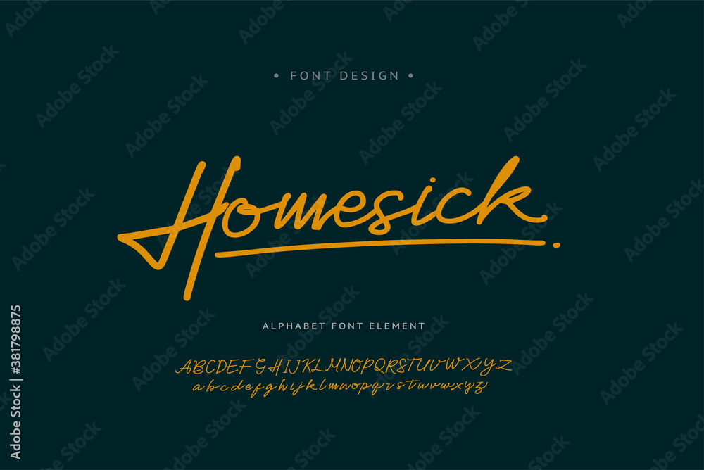 Hand drawn mono line font lowercase and uppercase. Calligraphy ...