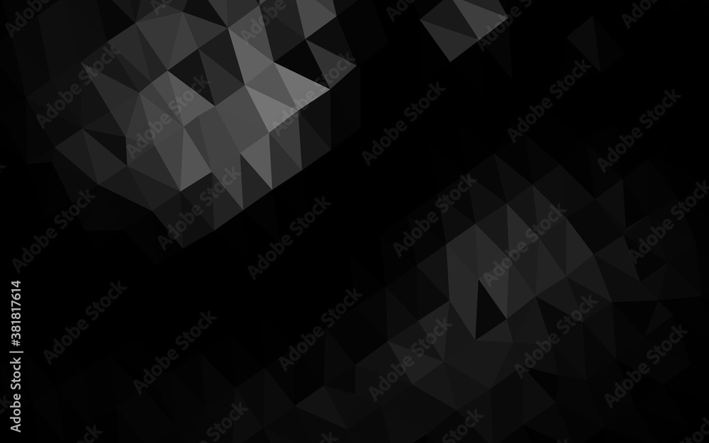 Dark Black vector low poly layout. Colorful illustration in abstract ...