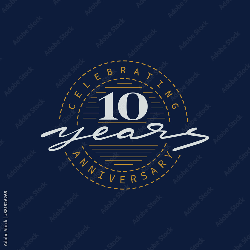 10 years anniversary pictogram vector icon, 10th year birthday logo ...