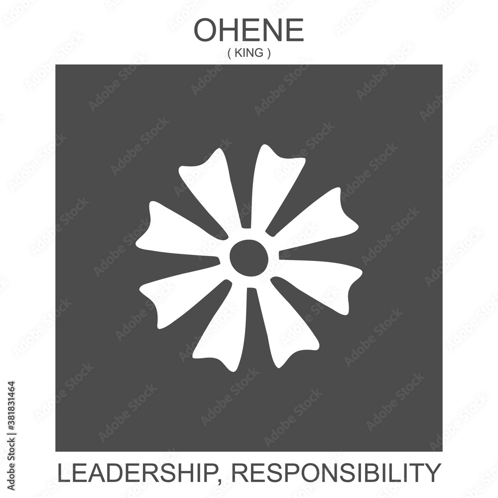 vector icon with african adinkra symbol Ohene. Symbol of leadership and ...