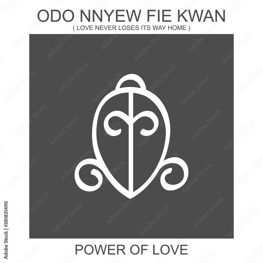 vector icon with african adinkra symbol Odo Nnyew Fie Kwan. Symbol of ...