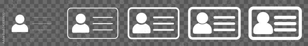 ID Card Icon White | Driver's License Illustration | ID Badge Symbol ...