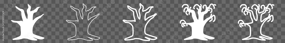 Dead Tree Icon White | Environmental Destruction Illustration | Impact ...