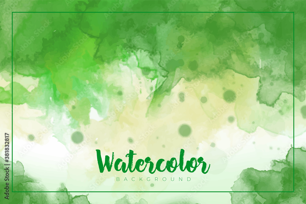 Green abstract splash paint background with watercolor texture Stock ...