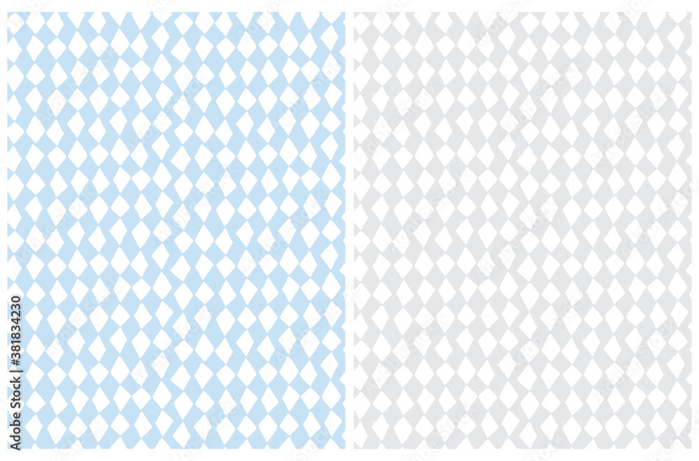 Cute Abstract Geometric Vector Pattern. White Hand Drawn Irregular ...