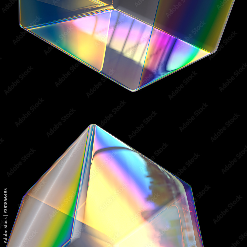 Abstract minimalist geometric design elements, art holographic ...