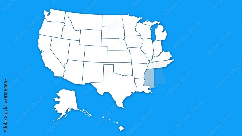 USA American Map Reveal Intro By States Animation/ 4k animated simple ...