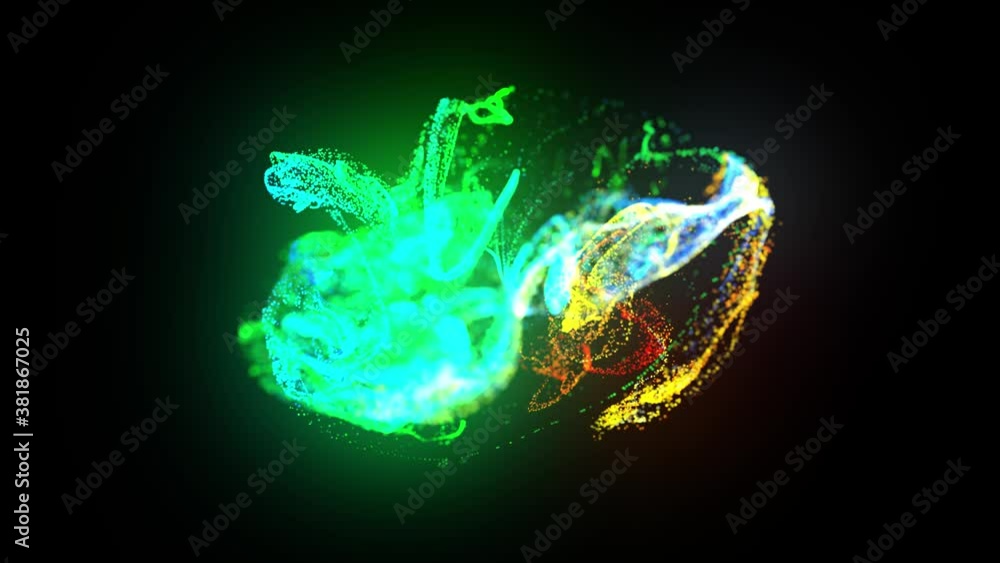 Stockvideo injection of fluorescent multicolor ink in water in 4k. 3d ...