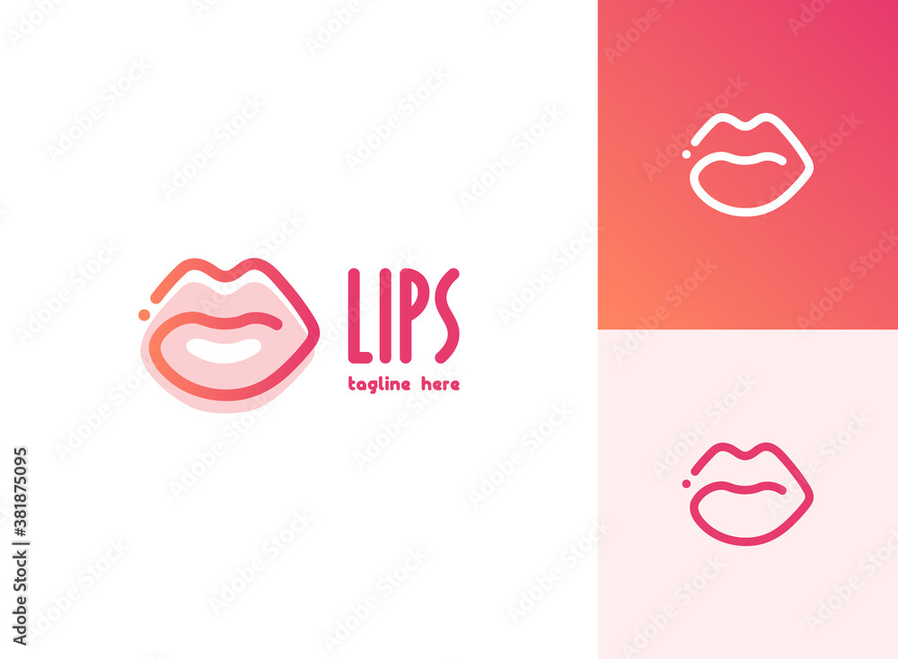 Lips logo template vector illustration for beauty. Beauty kiss with ...
