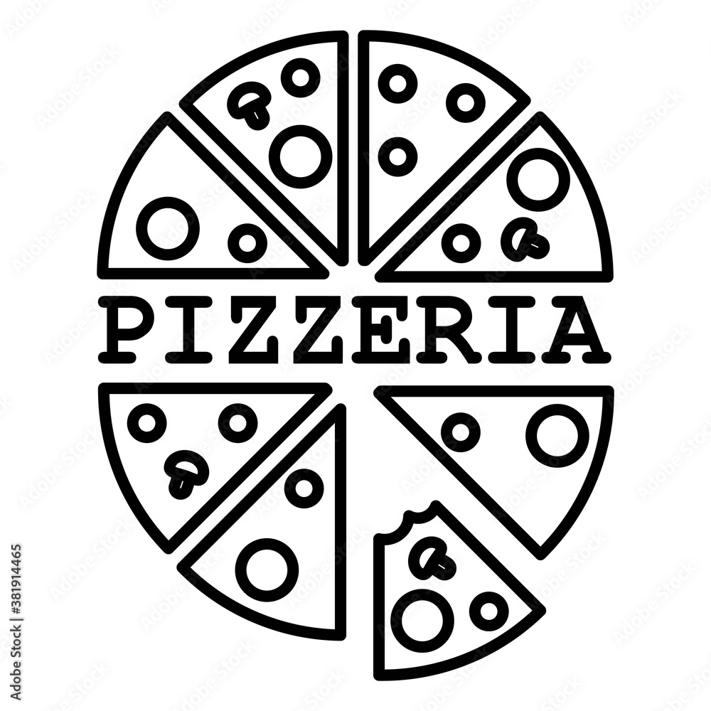 Trendy Logo template for pizzeria, restaurant, cafe. For design of ...