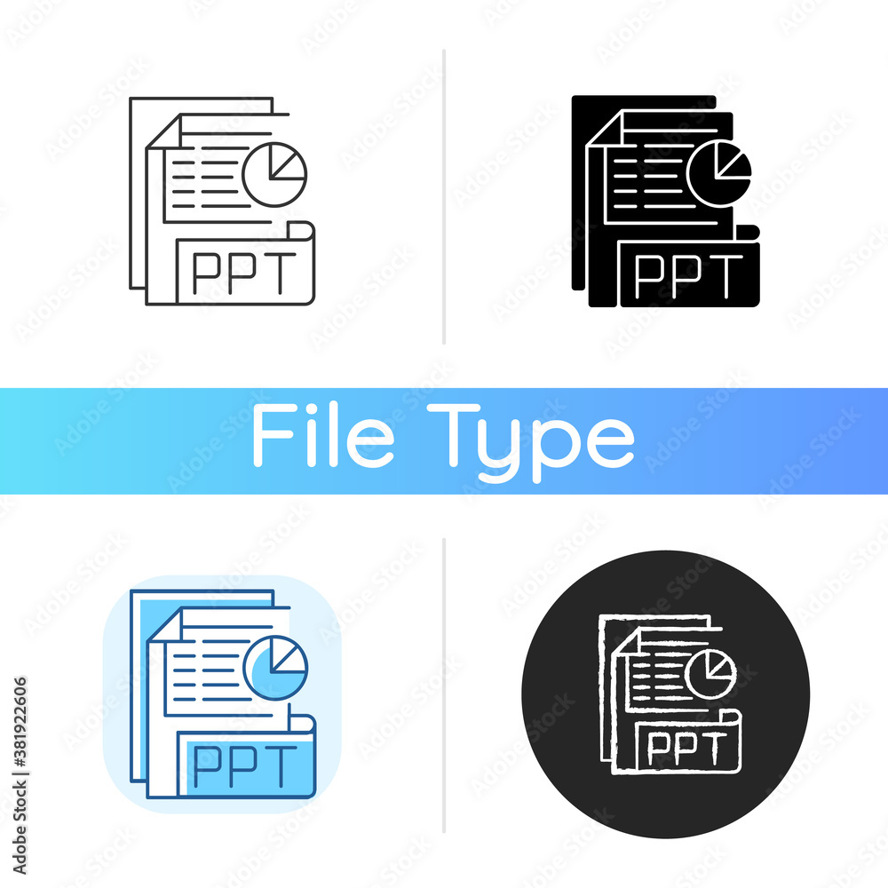 PPT file icon. Slideshow presentation. File extension. PPTX documents ...