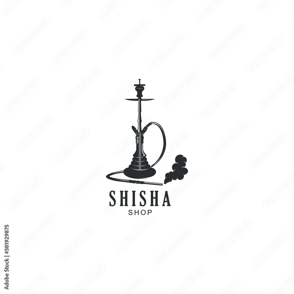 Hookah relax and Shisha shop logo design vector Stock Vector | Adobe Stock