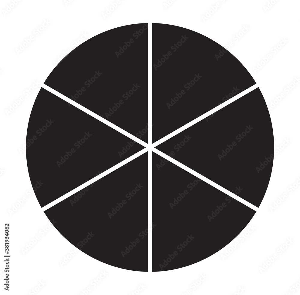 Circle pie chart, pie diagram icon from 2 to 20 sections. Simple, basic ...