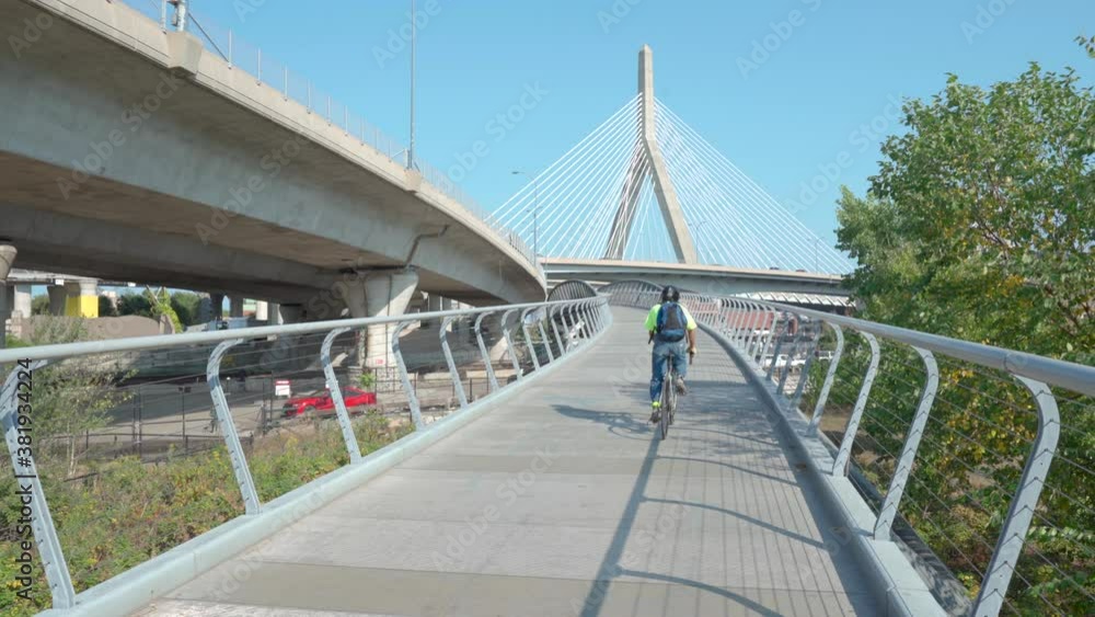Static video from North Bank Bridge, overlooking Leonard P. Zakim ...