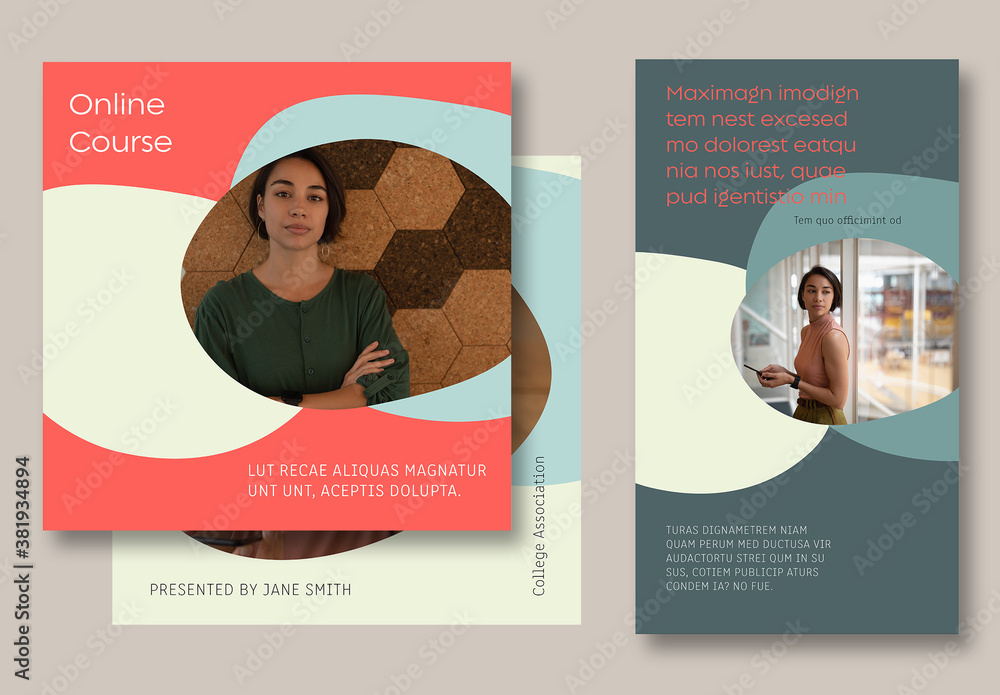 Course Social Media Posts Stock Template | Adobe Stock