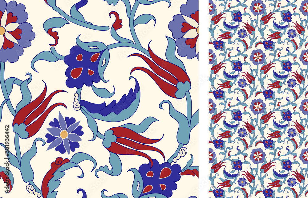 Seamless turkish colorful tile. Vintage multicolor pattern in Eastern ...