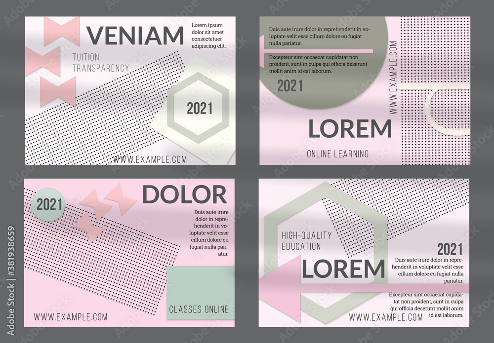 Flyer Layout with Paper Cut Simple Layered Geometric Shapes Stock ...