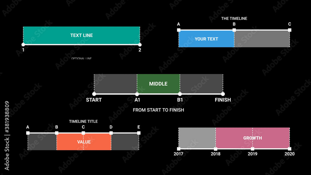 Horizontal Timeline with Points Overlay Stock Template | Adobe Stock