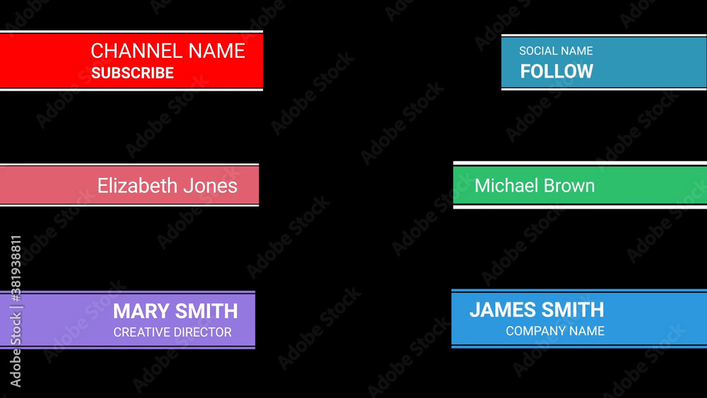 Modern Lower Third Revealed from the Side Stock Template | Adobe Stock