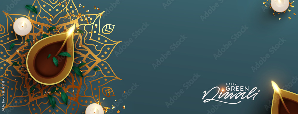 Diwali Festival banner. Celebration Deepavali Festival of Lights is ...