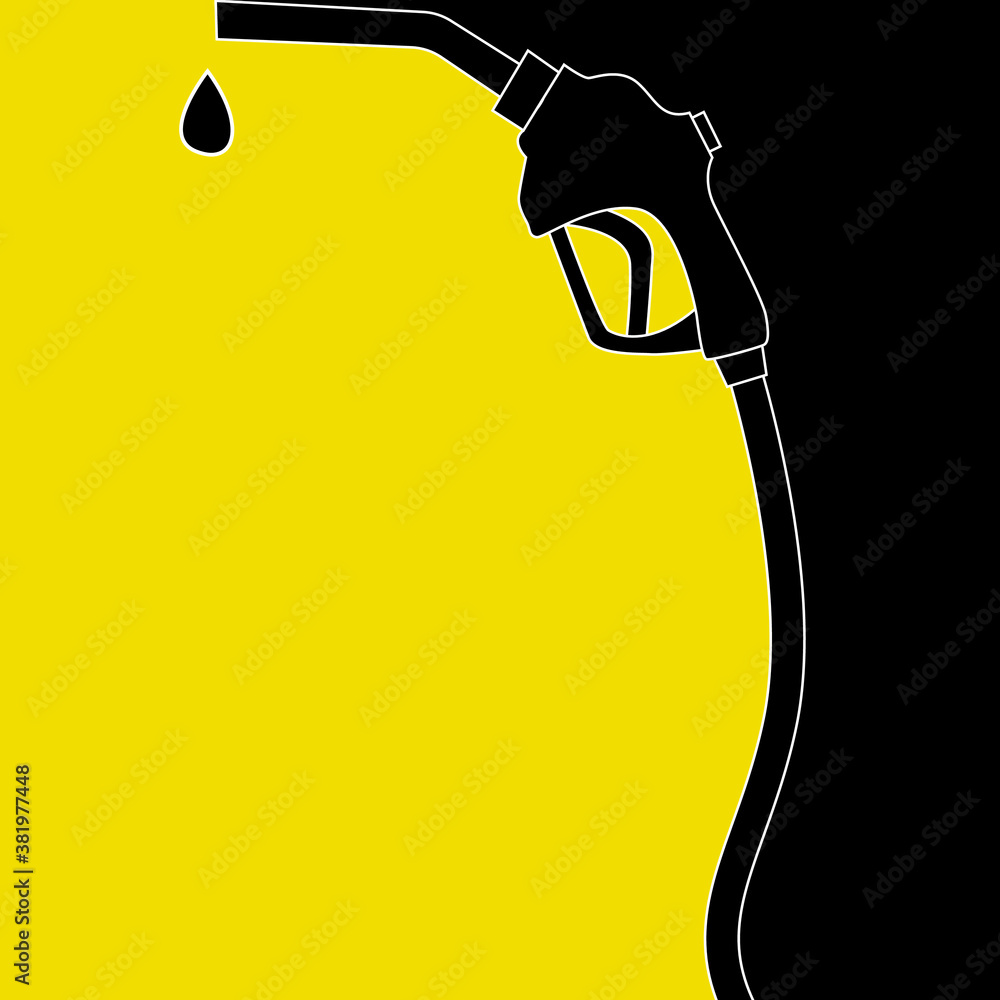 petrol pump graphic design template with yellow and black background ...