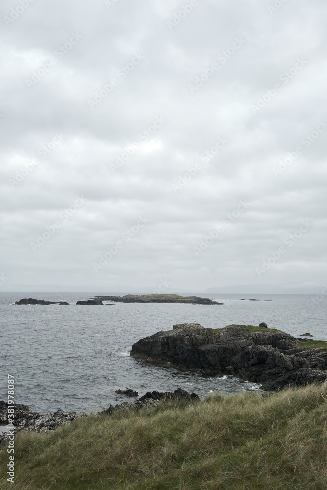 A desolate island on a choppy and windy day off the Isle of Iona ...