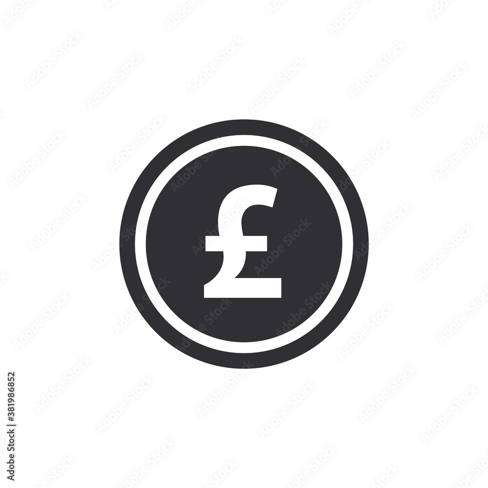 Pound sign. Coin icon. English currency pound. Vector money symbol ...