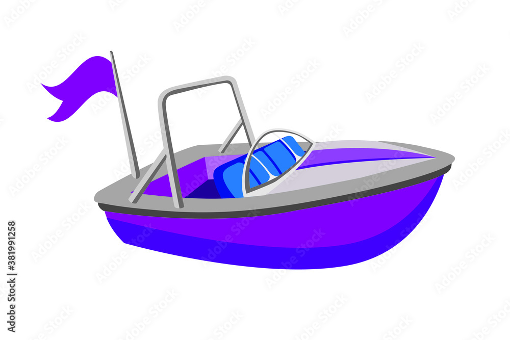 illustration of a cartoon speed boat Stock Vector | Adobe Stock