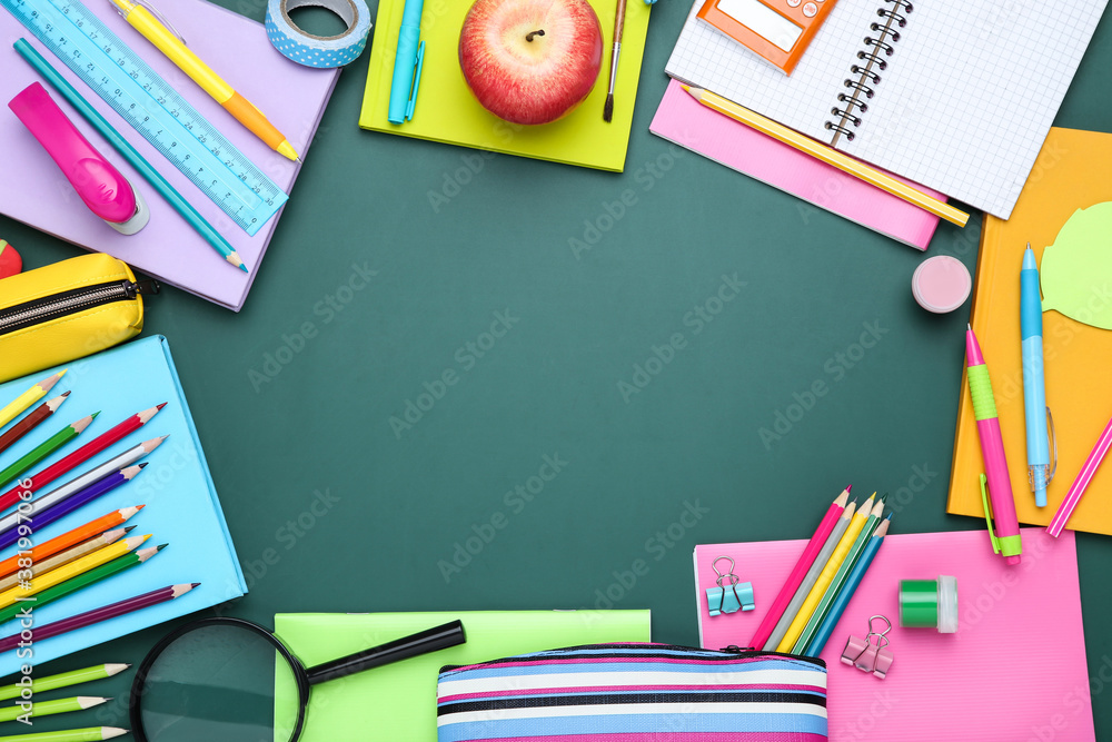 High School Supplies Background